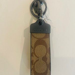 Coach | Accessories | Coach Cj748 Loop Khaki Brown Snap Valet Key Fob ...